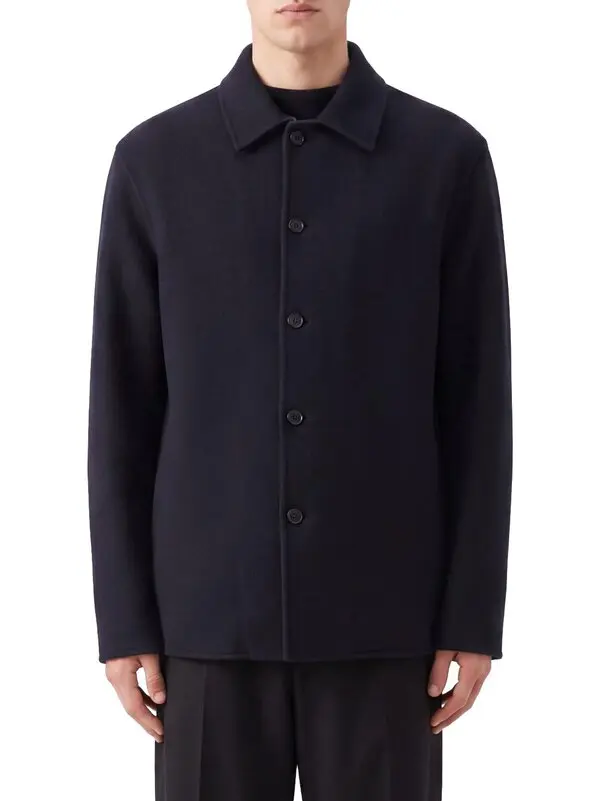 JIL SANDER Virgin Wool And Cashmere Blend Shirt Jacket - Blue