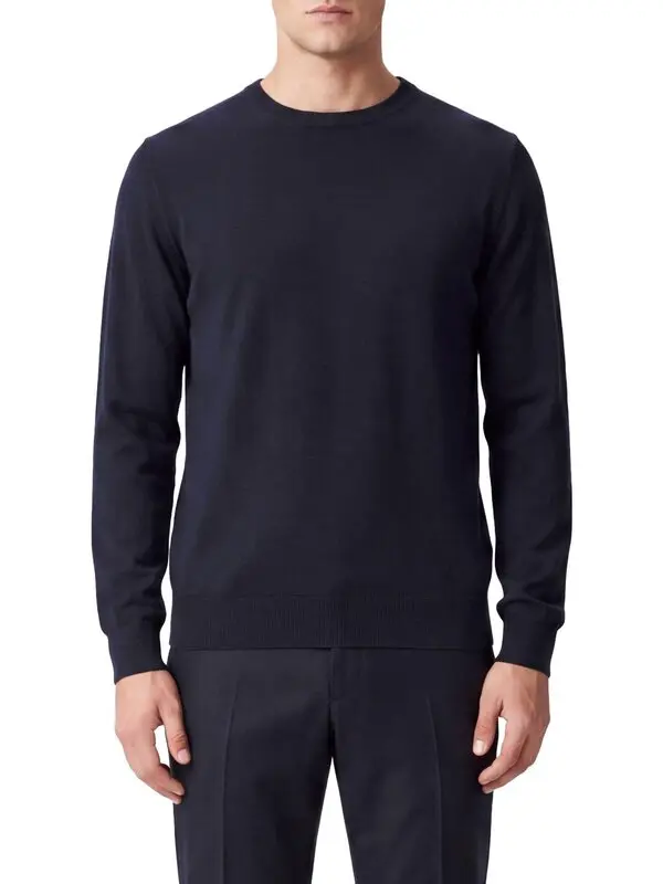 Brioni Cashmere And Silk Blend Crewneck Jumper - Navy