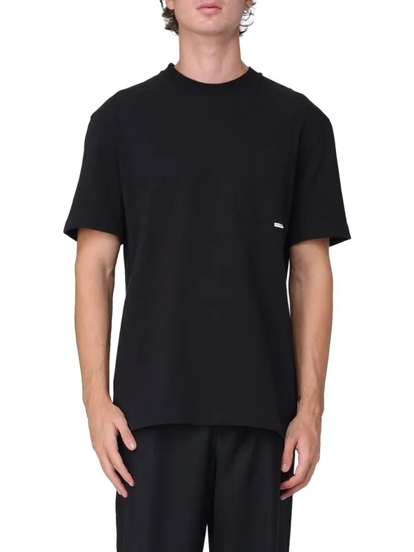 JIL SANDER Short-sleeved Cotton T-shirt With Patch Pocket - Black