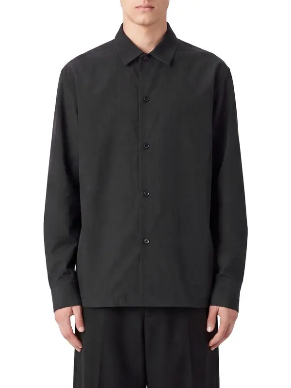 JIL SANDER Technical Fabric Shirt With French Collar And Long Sleeves - Black