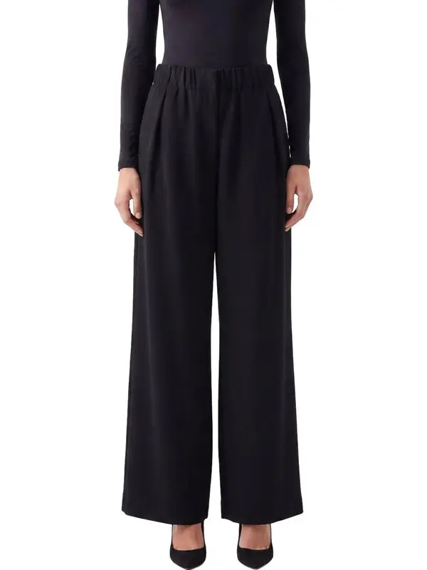 JIL SANDER Wide Leg Trousers - Black