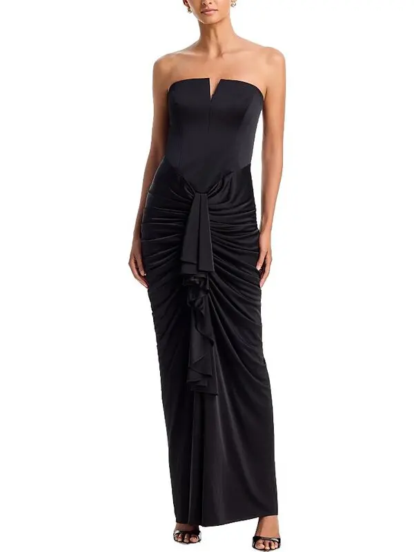 ET OCHS Selena Draped Strapless Gown - Black