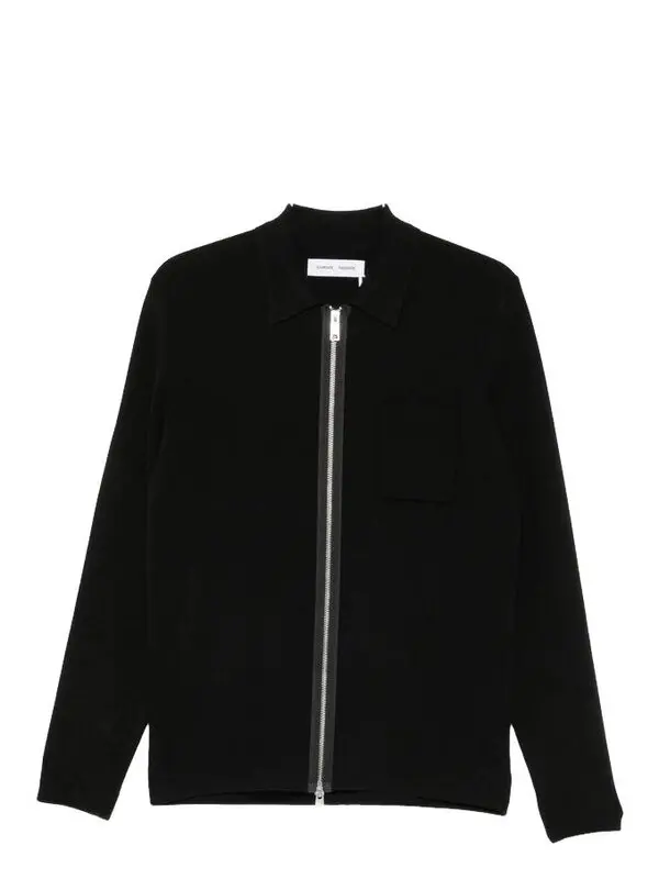 SAMSOE SAMSOE Zip-up Chest-pocket Cardigan - Black