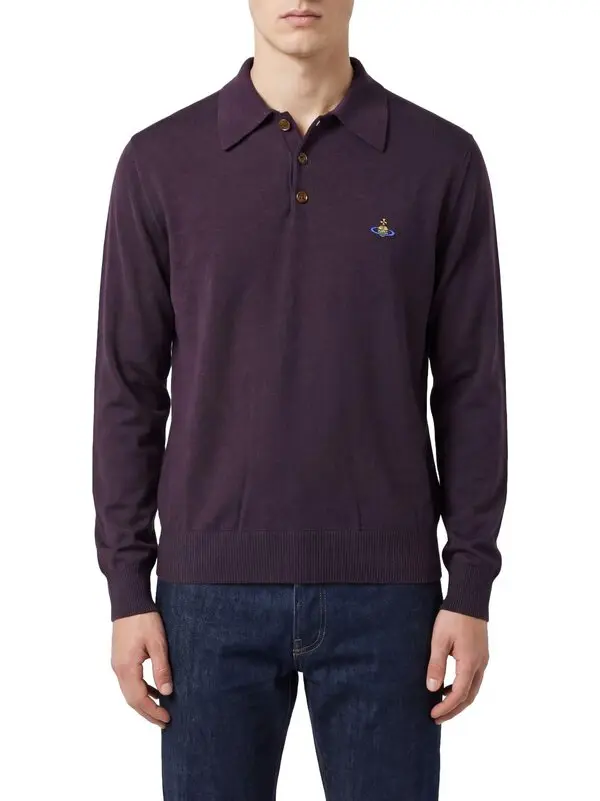 VIVIENNE WESTWOOD Mark Long-sleeved Polo Shirt - Red