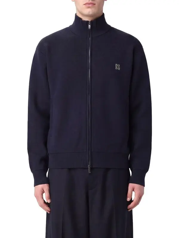 Dsquared2 Relaxed Fit Viscose Blend Zip Hoody - Navy