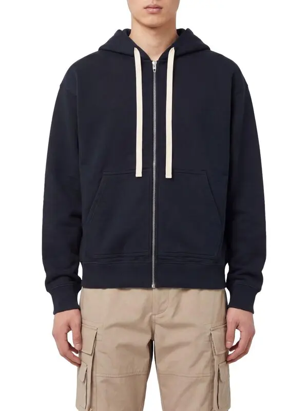 JIL SANDER Two-tone Cotton Hoodie - Blue