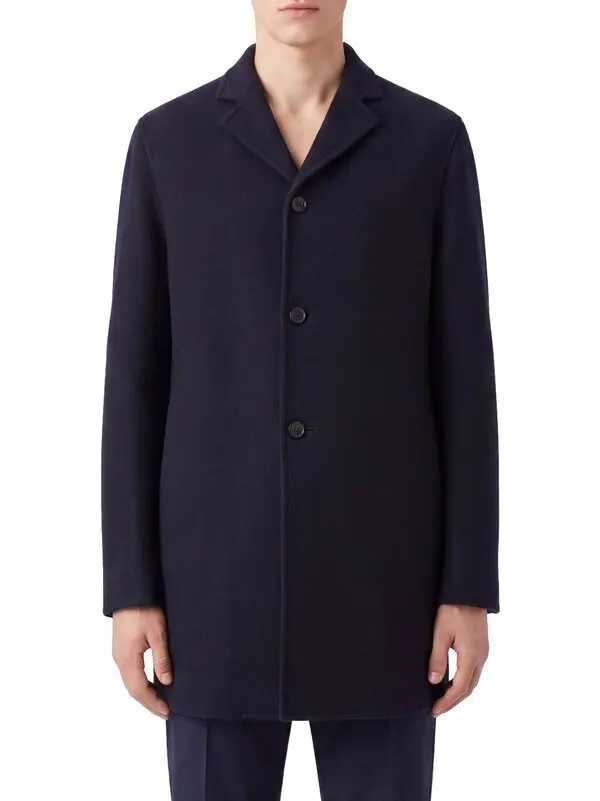 JIL SANDER Single-breasted Coat In Cashmere And Virgin Wool Blend - Blue