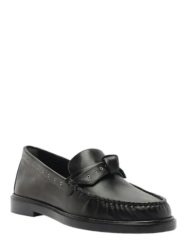 ALEXANDRE BIRMAN Clarita Mini Eyelet Leather Loafers - Black