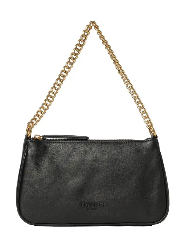 TWINSET Shoulder Bag With Metal Mesh Handle - Black
