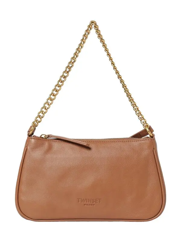 TWINSET Shoulder Bag With Metal Mesh Handle - Leather