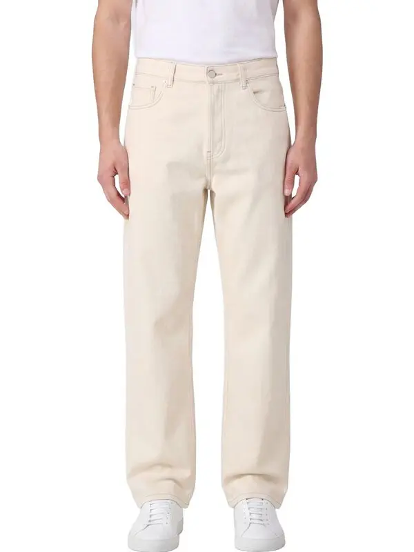 AMI Paris Mid-rise Straight-leg Jeans In Denim - Ecru
