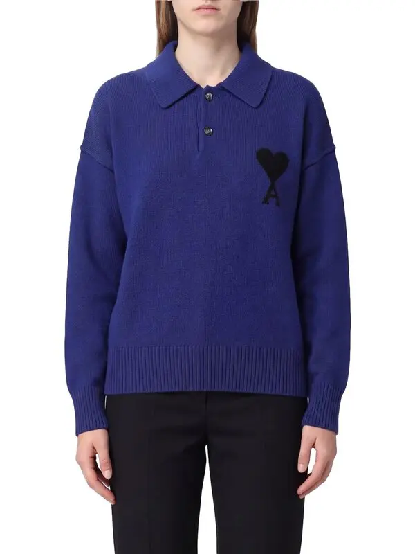AMI Paris Collared Sweatshirt - Blue