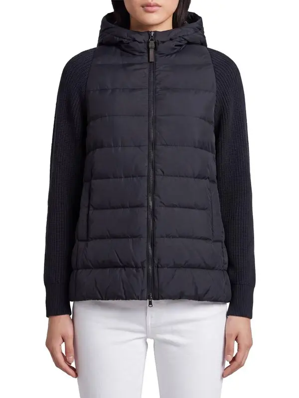 Brunello Cucinelli Quilted Technical Nylon Hooded Puffer Jacket - Blue
