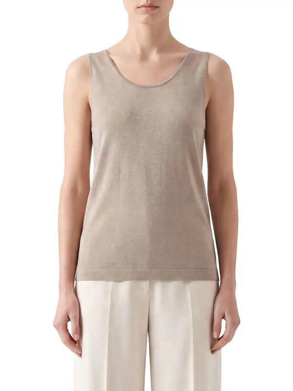 Brunello Cucinelli Slim Fit Off-the-shoulder Cashmere And Silk Top - Brown