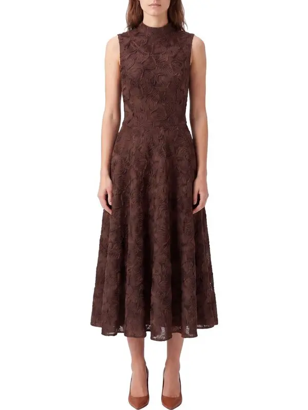 ROTATE BY BIRGER CHRISTENSEN Sleeveless Midi Dress - Brown