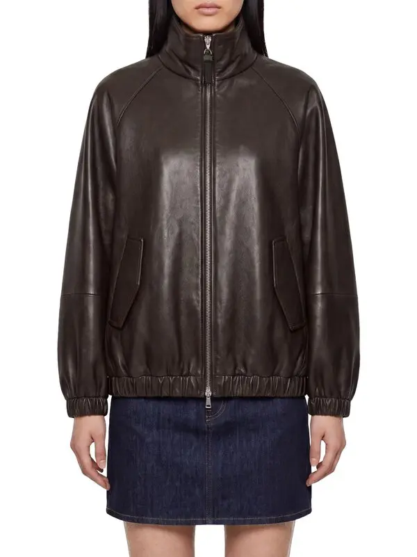 Brunello Cucinelli Leather Jacket - Black