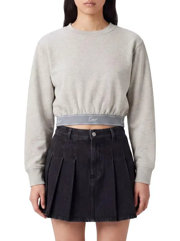 Kenzo Cropped Logo Sweatshirt - Grey