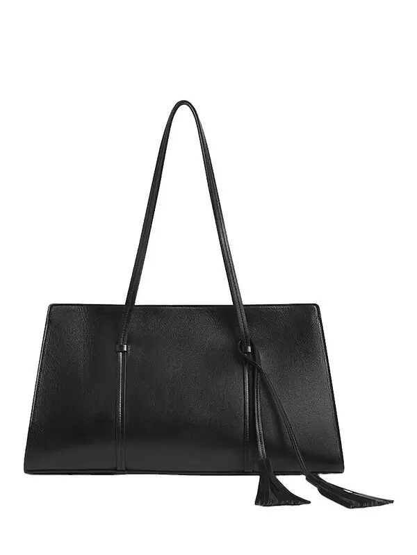 REFORMATION Elena Leather Tote Bag - Black Leather