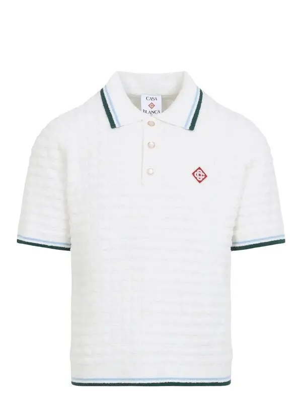 Casablanca Cotton-nylon Polo Shirt - White