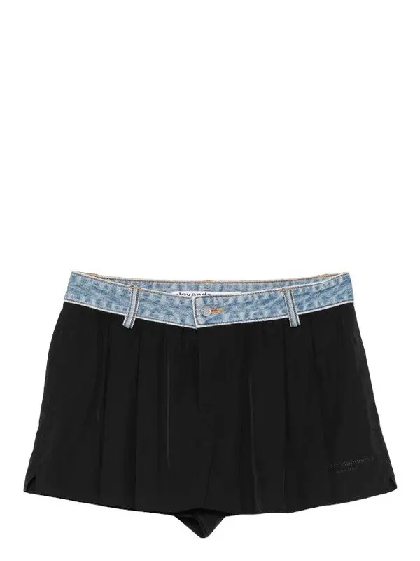 Alexander Wang Pleated Mini Shorts - Black
