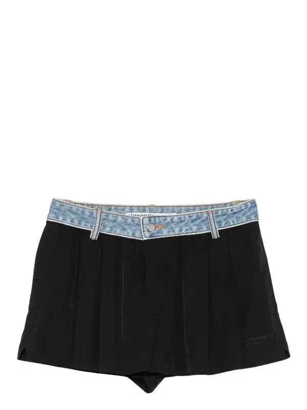 Alexander Wang Pleated Mini Shorts - Black