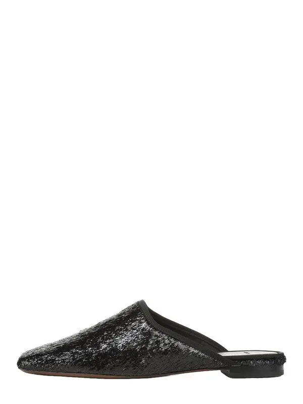 Vince Dakota Lamé Fringe Mule - Black
