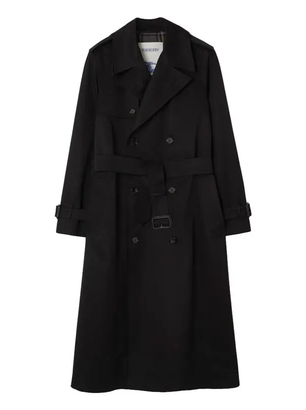 Burberry Long Gabardine Hoxton Trench Coat - Black
