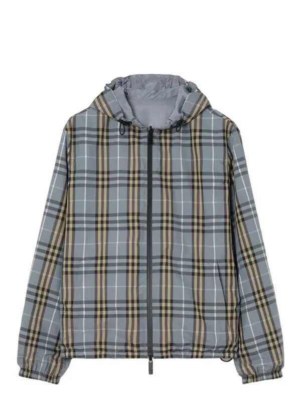 Burberry Reversible Check Newport Hooded Jacket - Wave Blue