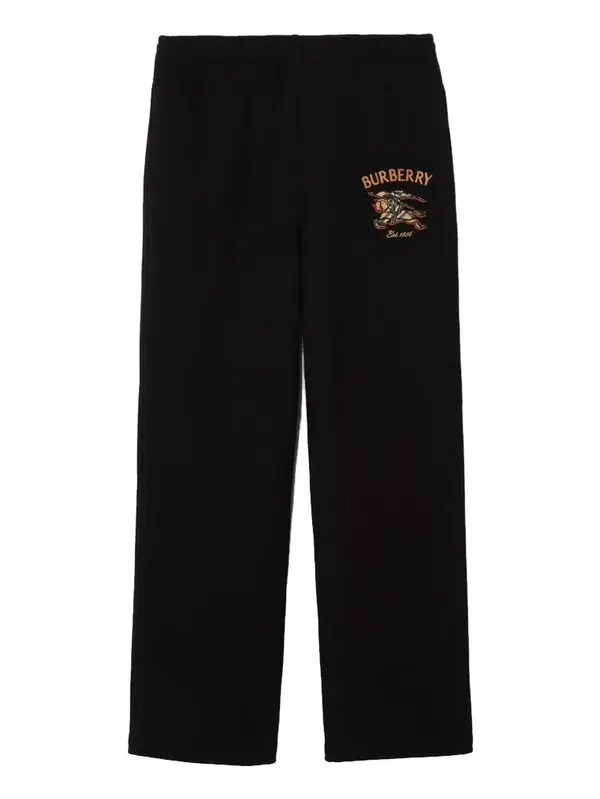 Burberry Knight Check Cotton Track Pants - Black