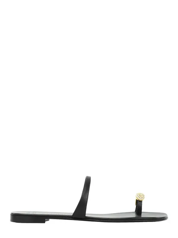 GIUSEPPE ZANOTTI Flat Thong Sandal - Black