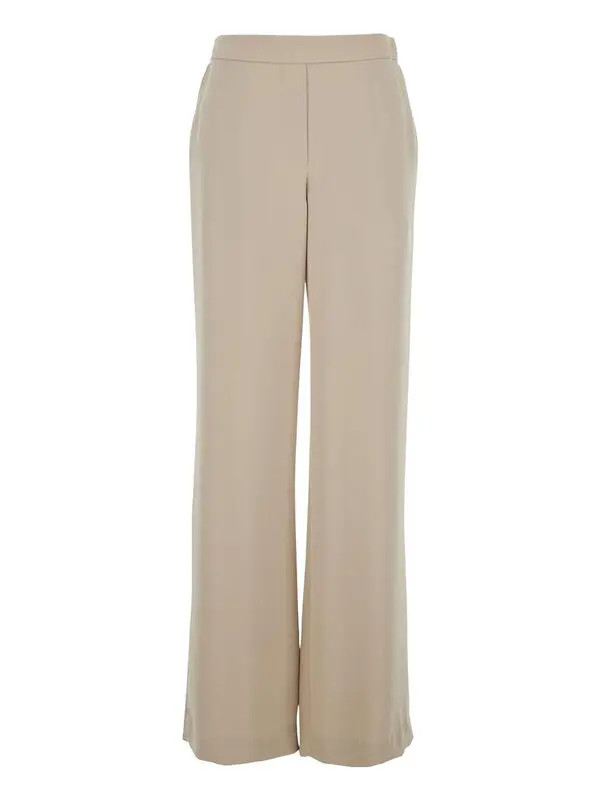 P.a.r.o.s.h Wide Leg Pants With Elastic Waist - Cream
