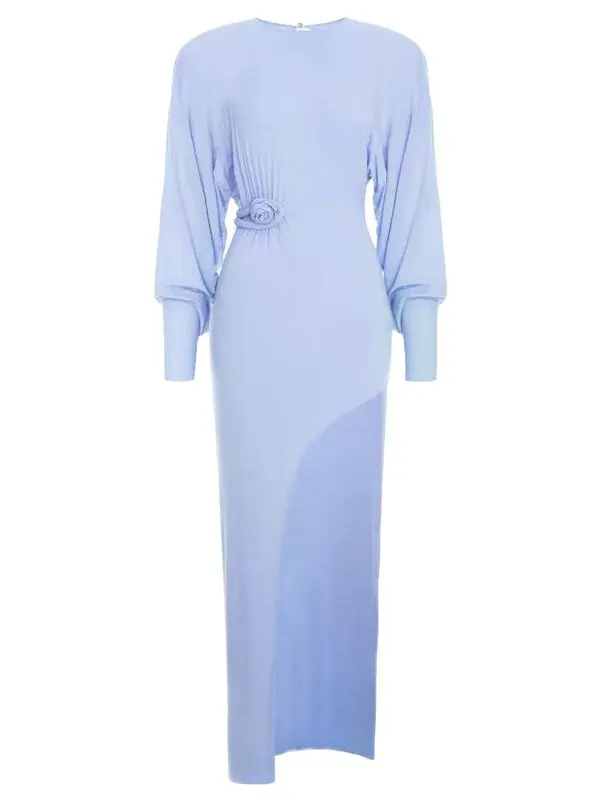 MANURI Gina Rose-detail Maxi Dress - Blue