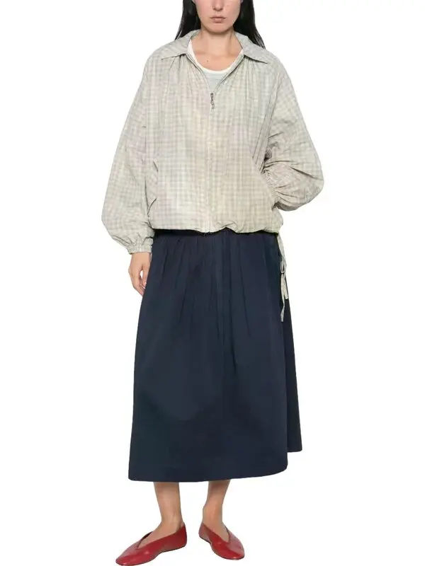DAMSON MADDER Lailah Gingham-print Bomber Jacket - Neutrals