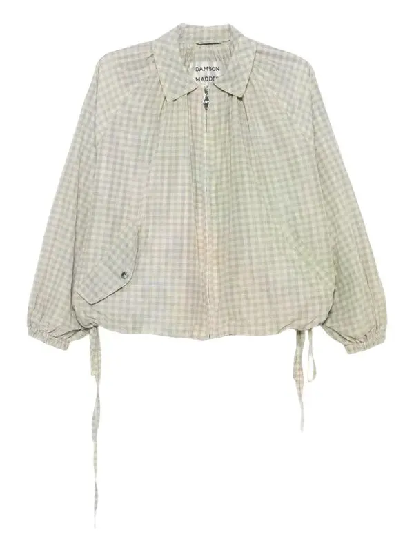 DAMSON MADDER Lailah Gingham-print Bomber Jacket - Neutrals