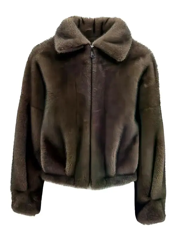 VALENTINI 1972 Faux-fur Cropped Jacket - Brown