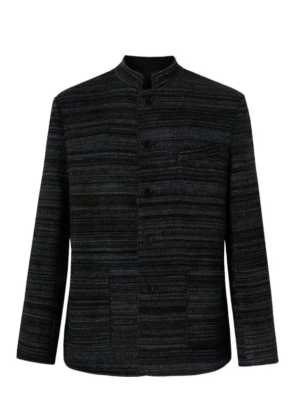 Missoni Striped Wool And Viscose Knit Jacket - Grey