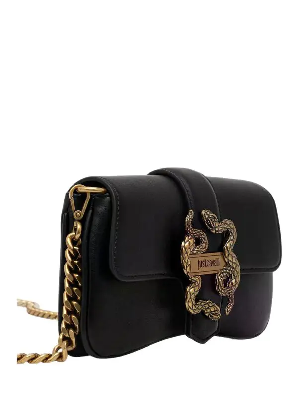 Just Cavalli Snake-plaque Cross Body Bag - Black