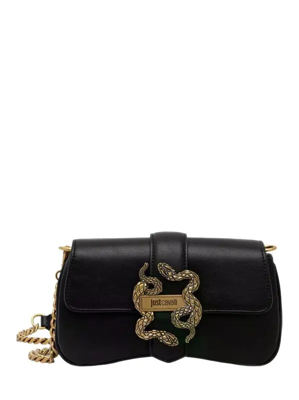 Just Cavalli Snake-plaque Cross Body Bag - Black