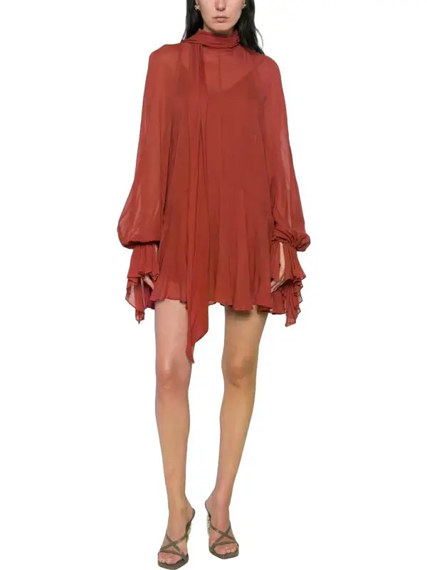 DE LA VALI Casimiro Ruffled Mini Dress - Red