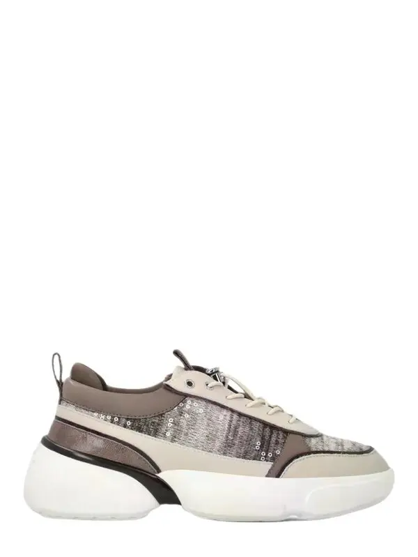 Pinko Sequin-embellished Panelled Sneakers - Neutrals