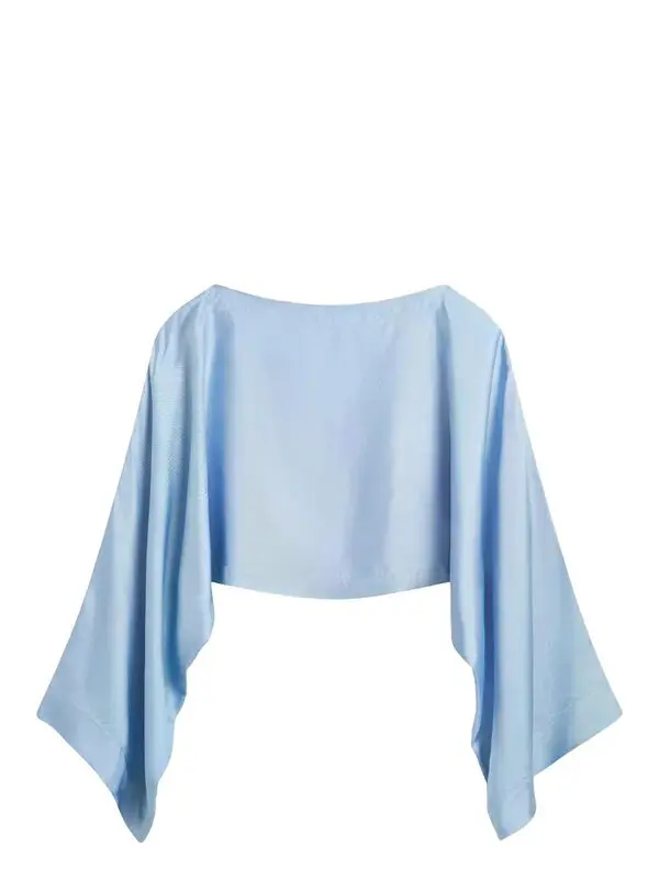 Bondi Born Como Cropped Blouse - Blue