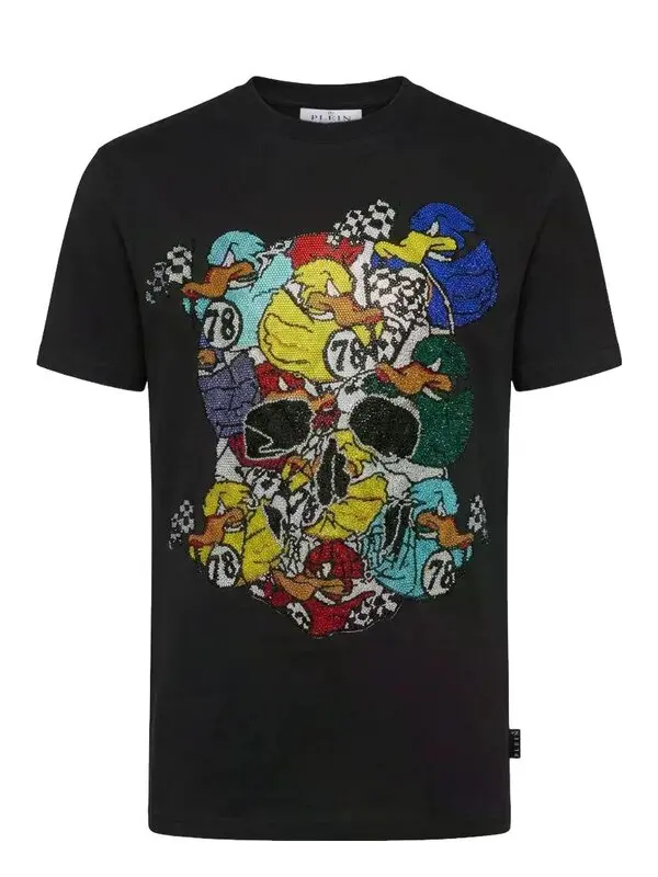 Philipp Plein Jersey T-shirt Plein Ducks Bling - Black