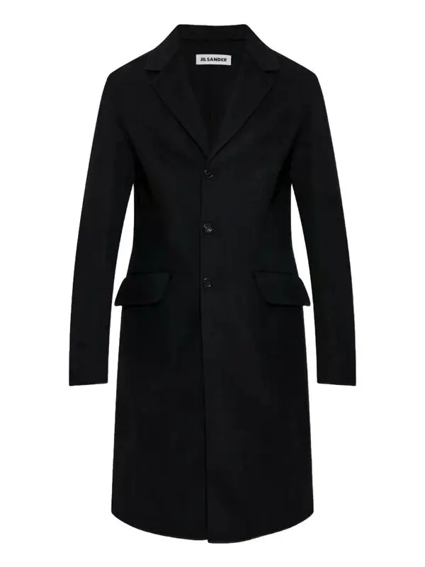 JIL SANDER Single-breasted Notched-lapel Coat - Black