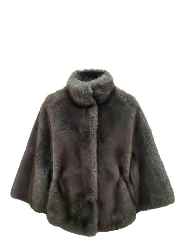 VALENTINI 1972 High-neck Faux-fur Jacket - Brown