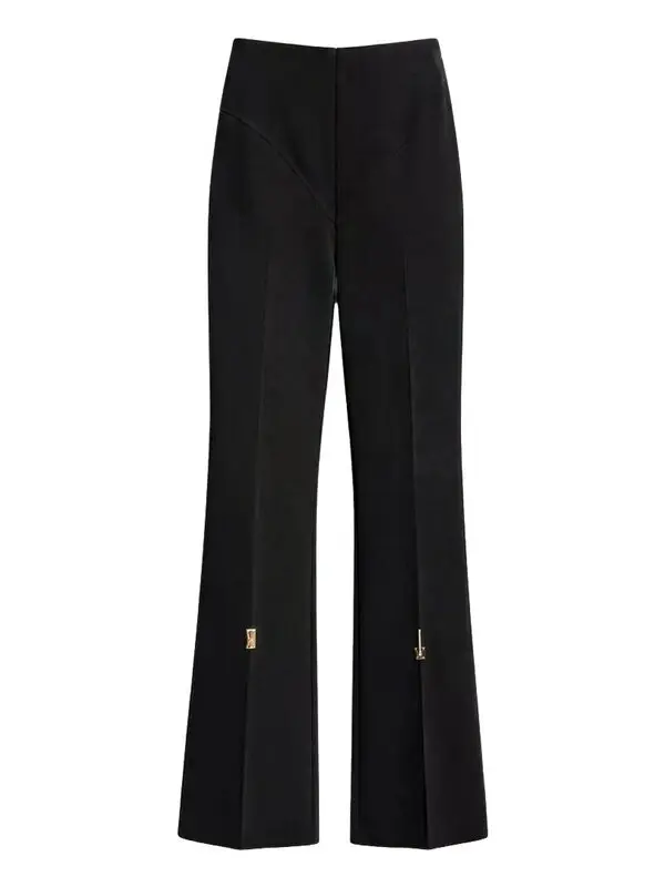 DANAME Gold-tone Hardware Flared Trousers - Black