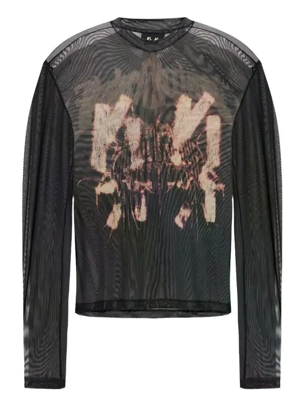 44 LABEL GROUP Graphic-print Long-sleeve T-shirt - Black