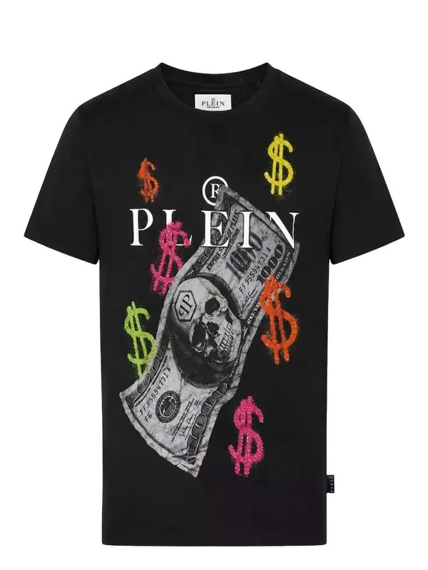 Philipp Plein Jersey T-shirt Plein Dollars - Black