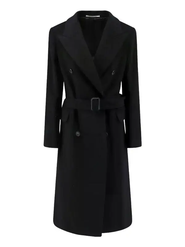 Tagliatore Jole Double-breasted Belted Coat - Black