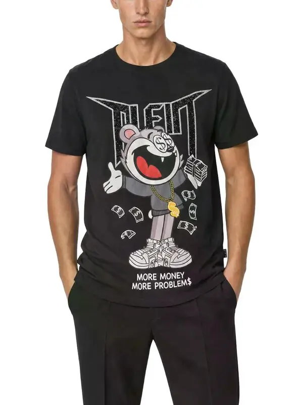 Philipp Plein Jersey T-shirt Money Bear - Black