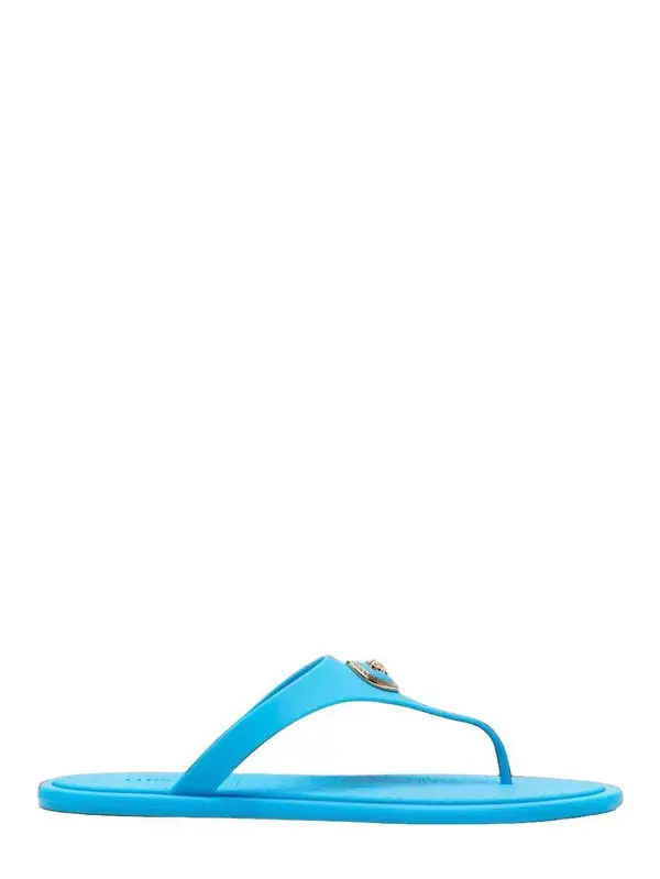 Versace Medusa Plaque Thong Sandals - Blue